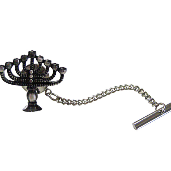 Kiola Designs | Accessories | Gun Metal Toned Menorah Tie Tack | Poshmark